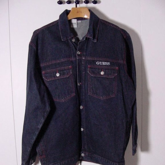 Guess | Jackets & Coats | Vtg Guess Blue Denim Trucker Jacket Usa Made ...